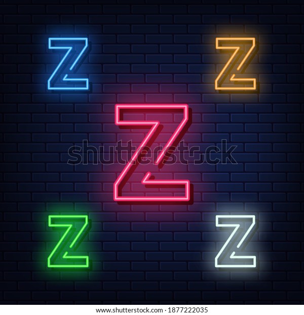 Neon Letters Five Colors Red Blue Stock Vector (Royalty Free ...