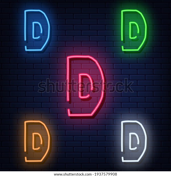 Neon Letters Five Colors Red Blue Stock Vector (Royalty Free ...
