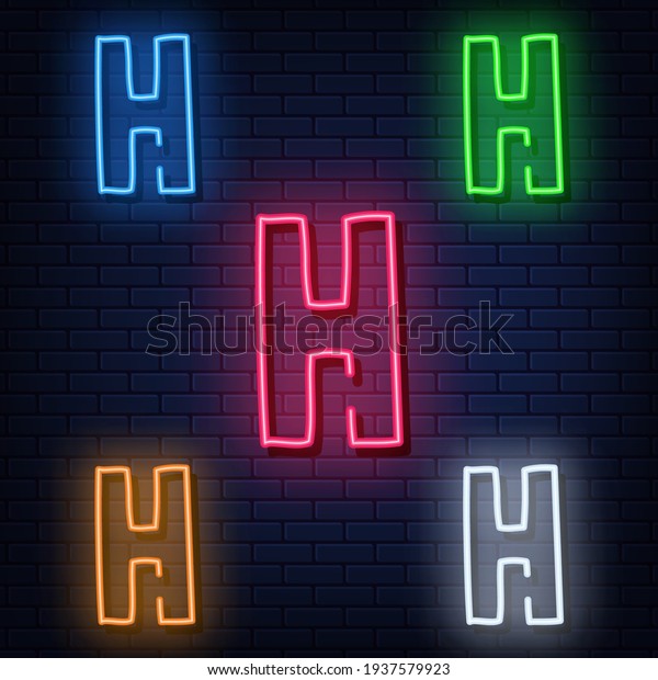 Neon Letters Five Colors Red Blue Stock Vector (Royalty Free ...