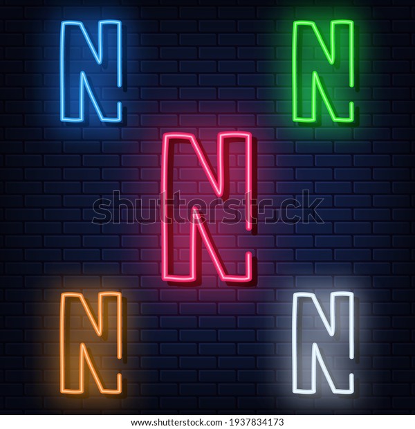 Neon Letters Five Colors Red Blue Stock Vector (Royalty Free ...