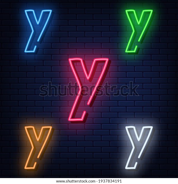 Neon Letters Five Colors Red Blue Stock Vector (Royalty Free ...