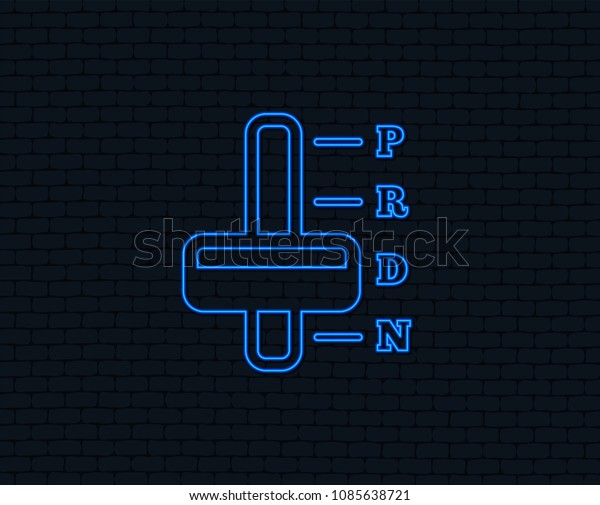 Neon Light Automatic Transmission Sign Icon Stock Vector (Royalty Free ...