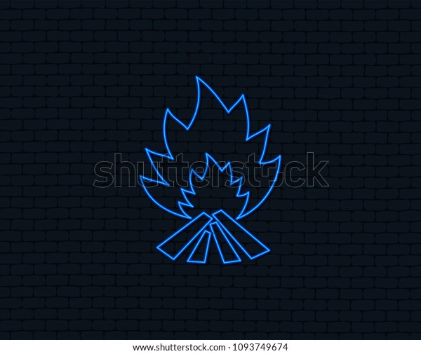 Neon Light Fire Flame Sign Icon Stock Vector (Royalty Free) 1093749674 ...