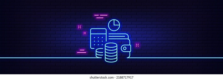 Neon Light Glow Effect Budget Accounting Stock Vector (Royalty Free ...