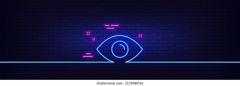 Neon Light Glow Effect Eye Line Stock Vector (Royalty Free) 2176980761 ...
