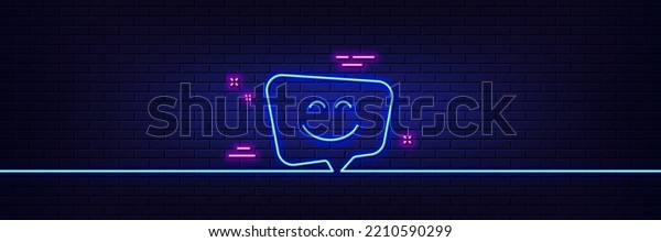 Neon Light Glow Effect Smile Face Stock Vector (Royalty Free ...