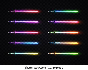 Neon Light Gradient Swords Set Luminous Stock Vector (Royalty Free ...