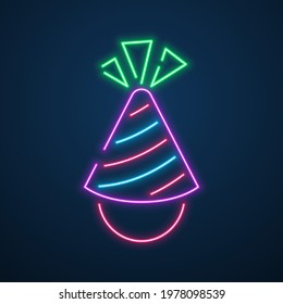 Neon Light Hat Party Vector Stock Vector (Royalty Free) 1978098539 ...