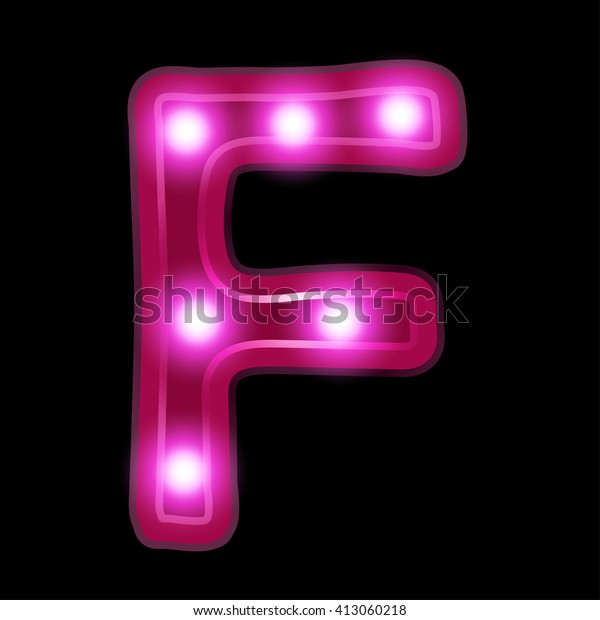 Neon Light Letter F Vector Font Stock Vector (Royalty Free) 413060218