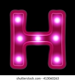Neon Light Letter H Vector Font Stock Vector (Royalty Free) 413060263