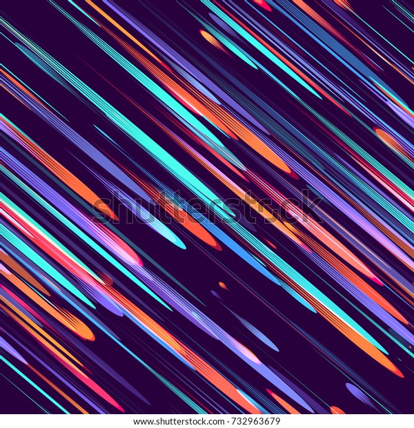Neon Light Particles Shooting Stars Meteorites Stock Vector (Royalty ...