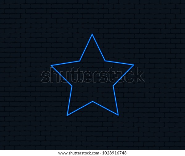 Neon Light Star Sign Icon Favorite Stock Vector (Royalty Free ...