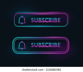 Neon Light Subscribe Banner Design Template Stock Vector (Royalty Free ...