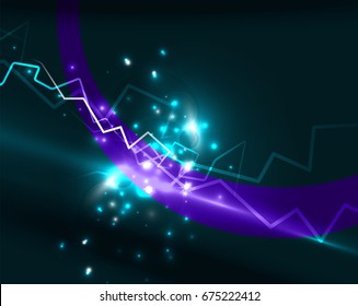 Neon Lightning Background Template Stock Illustration 648646480