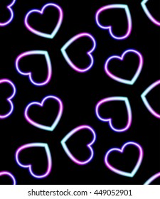 Neon Lights Seamless Pattern Glow Effect Stock Vector (Royalty Free ...