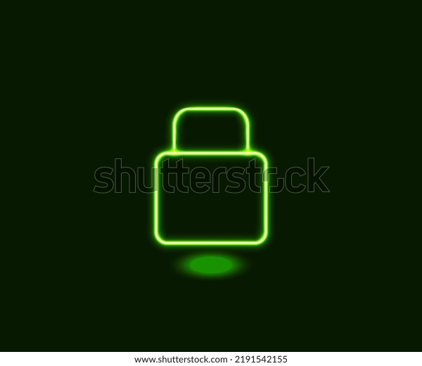 Neon Lock Glowing Dark Stock Vector (Royalty Free) 2191542155 ...