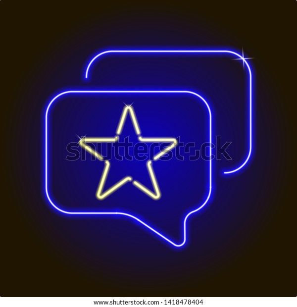 Neon Message Icon Star Symbol On Stock Vector (Royalty Free) 1418478404 ...