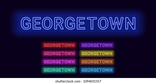 Neon Name Georgetown City Vector Illustration Stock Vector (Royalty ...