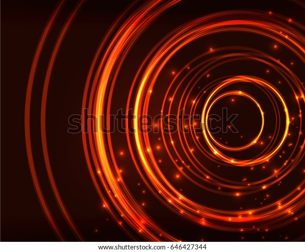 Neon Orange Circles Vector Abstract Pattern Stock Vector (Royalty Free ...