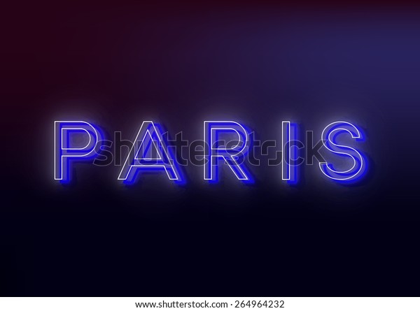 Neon Paris Neon Paris Sign Design: เวกเตอร์สต็อก (ปลอดค่าลิขสิทธิ์ ...