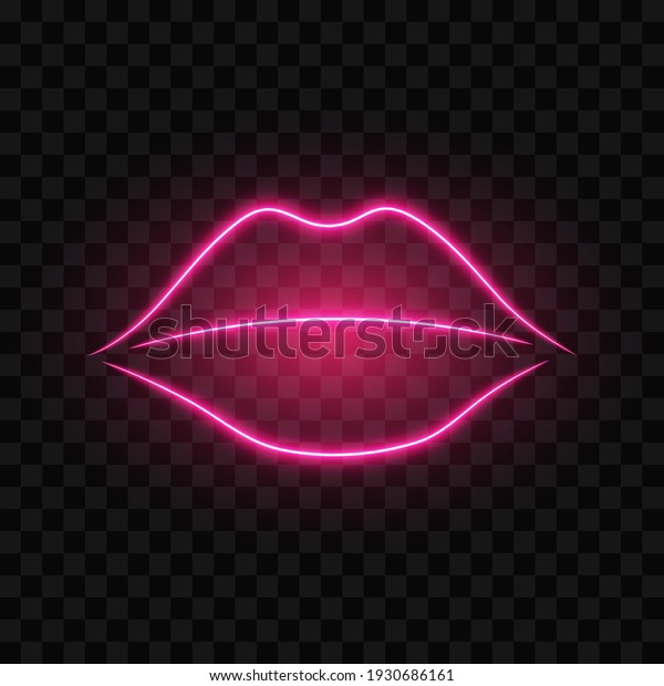 Neon Pink Lips Vector Illustration Stock Vector (Royalty Free ...