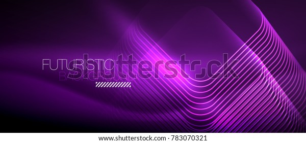 Neon Purple Glowing Techno Lines Hitech Stock Vector (Royalty Free ...