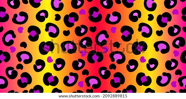 Neon Rainbow Colored Leopard Print Seamless Stock Vector (Royalty Free ...