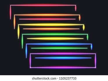 Neon Rainbow Flag Lines Pride Month Stock Vector (Royalty Free ...