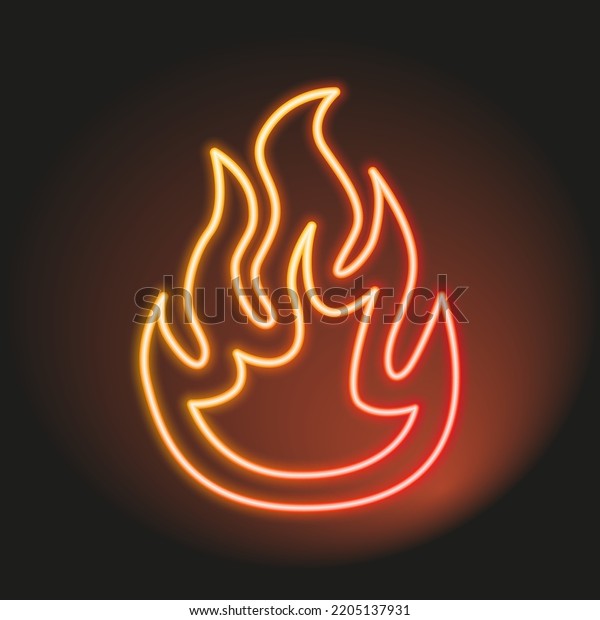 Neon Red Fire Shape Vector Illustration Stock Vector (Royalty Free ...