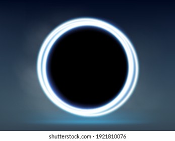Neon Round Blue Glowing Frame On Stock Vector (Royalty Free) 1921810076 ...