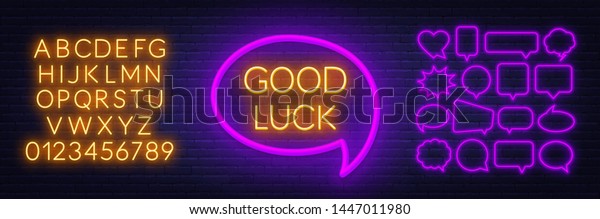 Neon Sign Good Luck Frame On Stock Vector (Royalty Free) 1447011980 ...