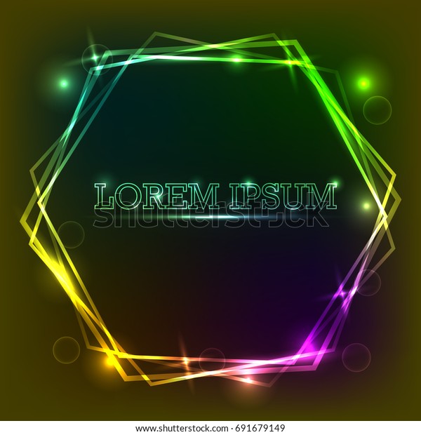 Neon Sign Light Banner Blank Space Stock Vector (Royalty Free ...
