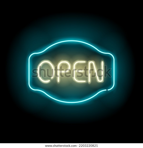 Neon Sign Open Vector Illustration Text Stock Vector (Royalty Free ...