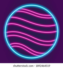 Neon Sign Planet Jupiter Vector Illustration Stock Vector (Royalty Free ...