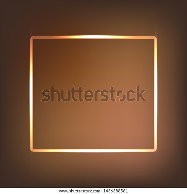 Neon Sign Square Glowing Light Banner Stock Vector (Royalty Free ...