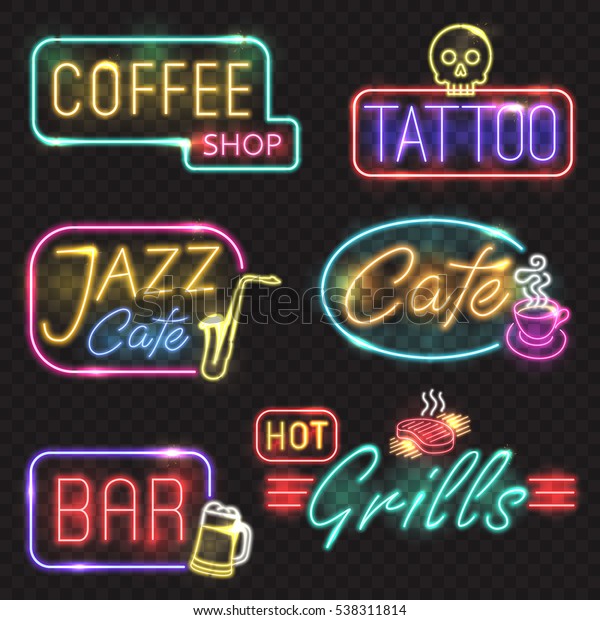 Neon Signs Vector Neon Lights Illustrations Stock Vector (Royalty Free ...