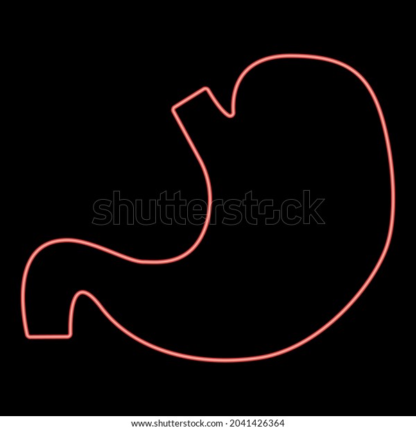 Neon Stomach Red Color Vector Illustration Stock Vector (Royalty Free ...