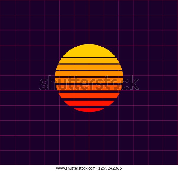 Neon Sun Vector 80 S Retro Stock Vector (Royalty Free) 1259242366 ...