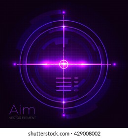 Neon Target On Blueprint Background Game Stock Vector (Royalty Free ...