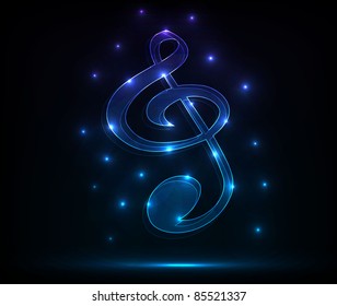 Neon Treble Clef Vector Illustration: เวกเตอร์สต็อก (ปลอดค่าลิขสิทธิ์ ...