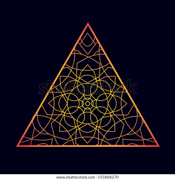 Neon Vector Sketch Tattoo Fire Triangle Stock Vector (Royalty Free ...