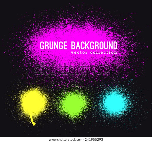 Neon Vector Spray Stains Stock Vector (Royalty Free) 241955293