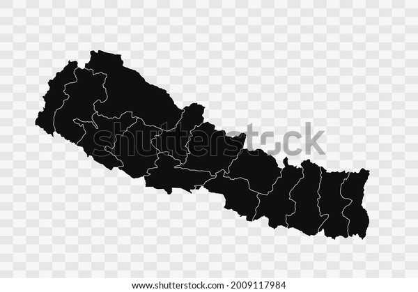 Nepal Map Black Color On Backgound Stock Vector (Royalty Free ...