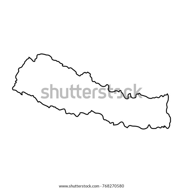 Nepal Map Black Contour Curves On Stock Vector (Royalty Free) 768270580 ...
