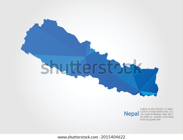 Nepal Map Blue Color On White Stock Vector (Royalty Free) 2015404622 ...