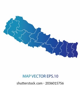 Nepal Map Blue Gradient Color Infographic Stock Vector (Royalty Free ...