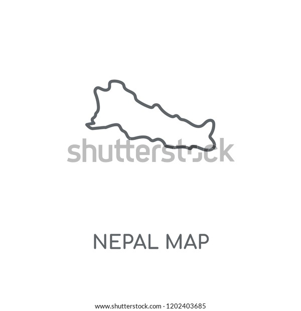 Nepal map linear icon. Nepal map concept stroke symbol design. Thin ...
