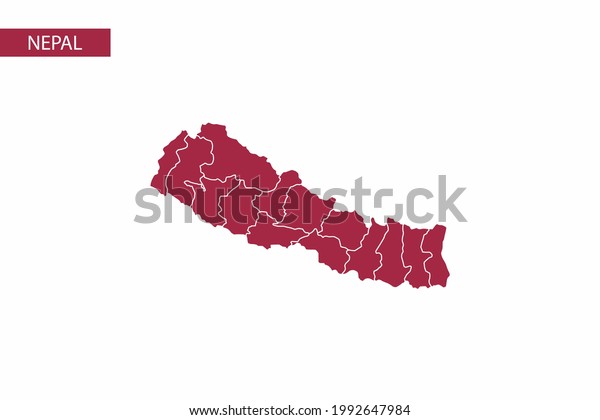 Nepal Red Map Detailed Vector Stock Vector (Royalty Free) 1992647984 ...