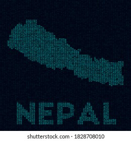 Nepal Tech Map Country Symbol Digital Stock Vector (Royalty Free ...