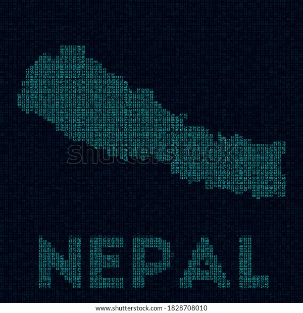 Nepal Tech Map Country Symbol Digital Stock Vector (Royalty Free ...